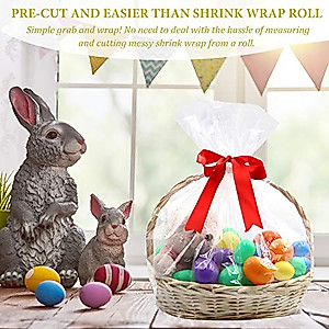 Extra Large Shrink Wrap Bags for Gift Baskets, 32x40 inches Clear PVC Heat Gift Basket Shrink Bags 5Pack