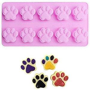 Silicone Molds Puppy Dog Paw and Bone Mold for Dog Treats, Homemade Non-Stick Food Grade, Chocolate, Candy, Jelly, Ice Cube Mold, Cupcake Baking Mould, Muffin pan Cookie Cutters Set