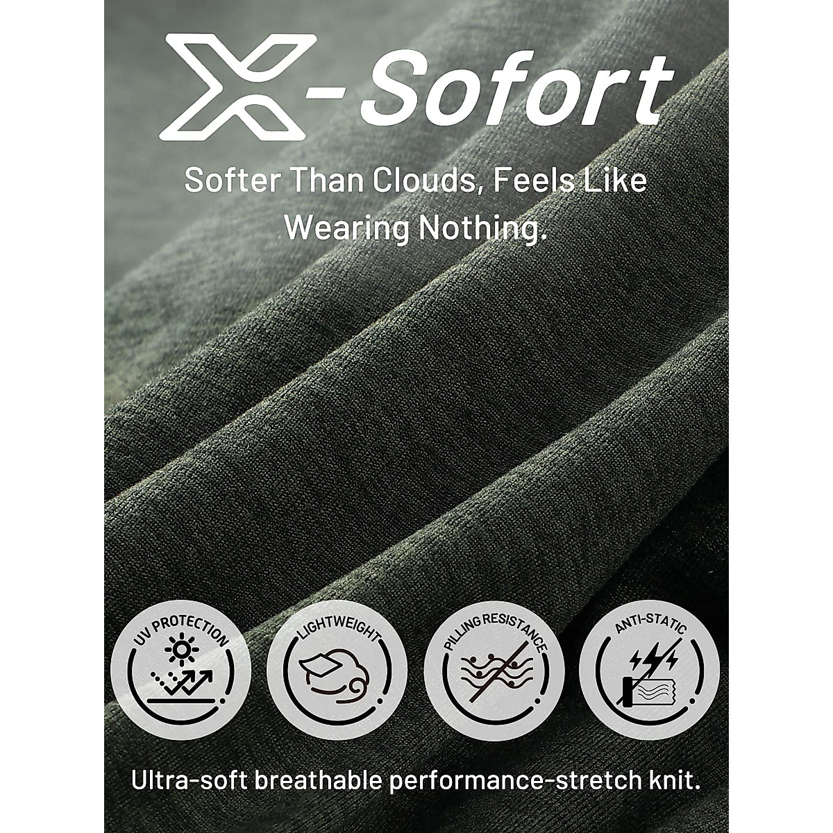 MIER X-Sofort Men's Long Sleeve Tee Shirts for Workout, Running, Gym, Athletic Buttery Soft Crew Neck Lightweight Dry Fit T-Shirts, Dark Green Heather, M