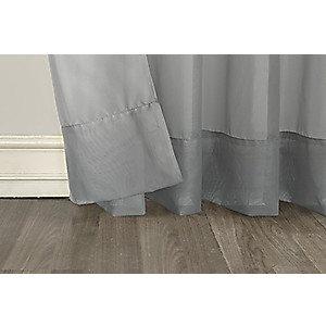 No. 918 Emily Sheer Voile Grommet Curtain Panel, 59" x 84", Charcoal Gray