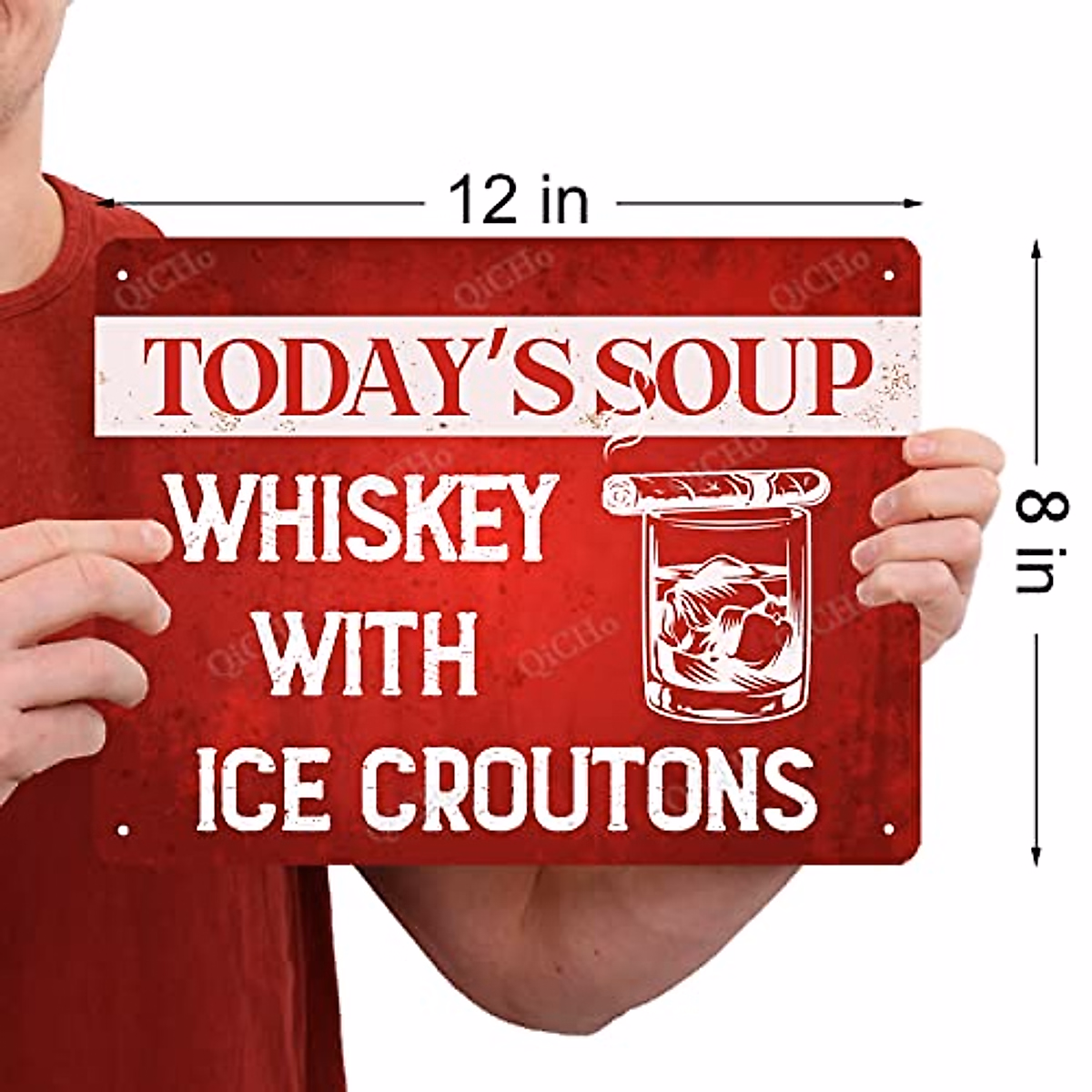 QiCHo Funny Sarcastic Metal Tin Sign Bar Pub Man Cave Wall Decor 8"X12" - Man Cave, Kitchen, Bar & Restaurant Humor Sign (Red)