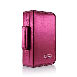 CCidea CD Case DVD Storage Holder, 128 Capacity DVD Cases Organizer CD Plastic Protective Carrying Binder,Portable Cd Wallet for Home Travel (Red)