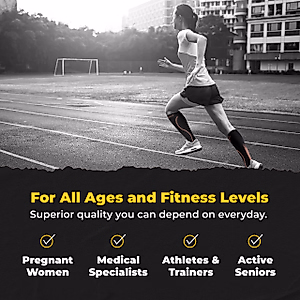 CopperJoint Copper Compression Socks Men & Women - Easy On, Easy Off Compression Copper Socks – Comfortable & Supportive Running Sock - Breathable Knee High Circulation Socks (Small - Medium)