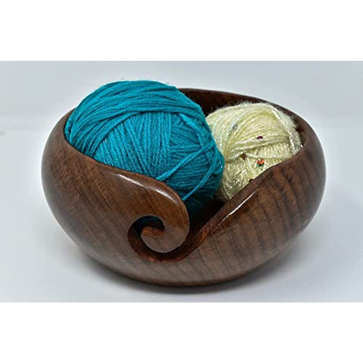 Zayan Nautical Handmade Extra Large Wooden Yarn Bowl with Elegant Design