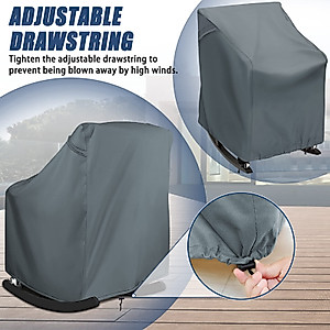 2 Pack Patio Rocking Chair Cover 27.5" L x 32.5" D x 39" H 420D Waterproof Oxford Fabric Production Outdoor Furniture Rocking Chair Covers - Grey