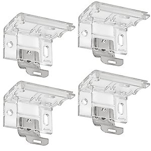 Antfly 4 PCS Mounting Bracket with Metal Clip, Hidden Mounting Bracket Clips for 1" (25mm) Pleated Shades Cordless Blinds Headrail &Cordless Honeycomb