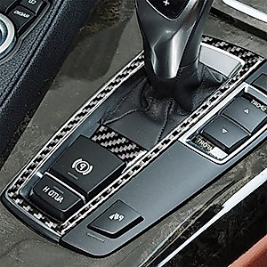 Carbon Fiber Cover Trim Sticker Compatible with BMW 6 Series M6 F12 F13 F06 2011-2018 M Sport (Carbon Fiber A, Gear Shift Frame Cover RHD)