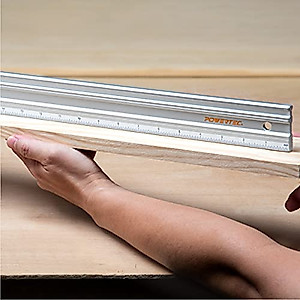 POWERTEC 71503 50" Anodized Aluminum Straight Edge | Metal Straight Edge Machined Flat to Within 0.003” Over Full 50” - Professional Finishing Tools
