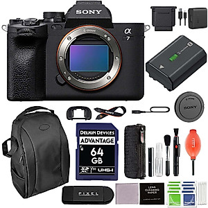 Sony a7 IV Mirrorless Digital Camera Bundle with Delkin 64GB SD Card, Backpack & More| Sony Alpha 7 IV