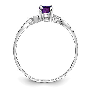 IceCarats 14K White Gold Purple Amethyst February Birthstone Ring size 7