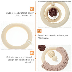 Toddmomy 4Pcs Baby Gym Wood Toys Wooden Hanging Toy Wood Activity Pendant Hanging Toy Sensory Toys Nursery Decor