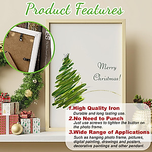 MroMax 30Pcs Picture Frame Turn Buttons Metal Photo Frame Backing Clips 0.91 inch Bow Shape with Screws Picture Frame Fasteners Parts for Hanging Pictures, Photos, Drawings and Posters Type 2 (Black)