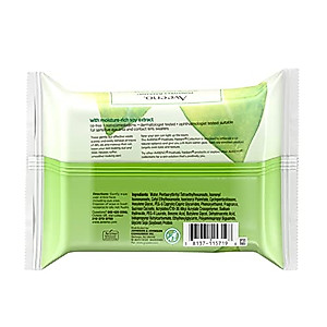 Aveeno Positively Radiant Oil-Free Makeup Removing Facial Cleansing Wipes to Help Even Skin Tone & Texture with Moisture-Rich Soy Extract, Gentle & Non-Comedogenic, 25 ct.