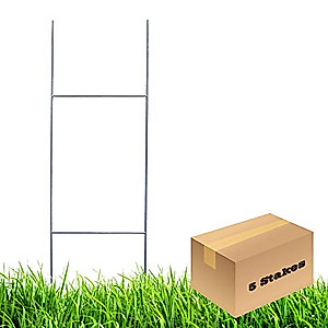 MTB H Frame Wire Stakes 30 x10-inch (Pkg of 5) 9ga Metal -Yard Sign Stakes for Advertising Board,Yard Stakes for Signs,Lawn Sign Holder