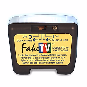 FakeTV – FTV-10 Charcoal Design Burglar Deterrent – Simulated TV Light with Frosted Lens – Energy-Efficient LED Dummy Home Security Technology – Prime Quality House & Valuables Protection Equipment