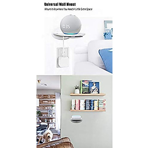 Universal Wall Mount Holder,Small Wall Shelf,Wall Mount Shelves for Echo Dot 5th / 4th Gen & 3rd Gen and Google Home & Nest WiFi,with Cord Management,Small Space Solutions for Anything Up to 10lbs