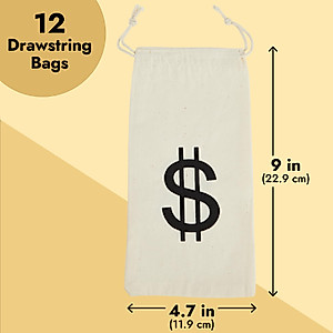 Juvale Drawstring Money Bags for Casino Theme Poker Party Favors (Small, 12 Pack)