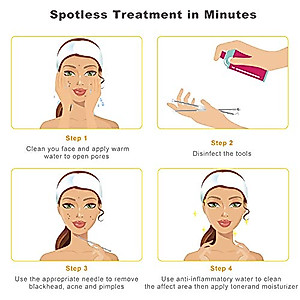Pimple Popper Tool Kit - Boxoyx 10 Pcs Blackhead Remover Comedone Extractor Kit with Box for Quick and Easy Removal of Pimples, Blackheads, Zit Removing, Forehead,Facial and Nose (Black)