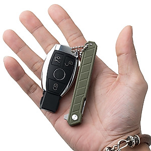 OLITANS G046 Mecha Mini Slim Folding Scalpel with 5pcs #24 and 5pcs #60 G14 Handle with Liner Lock, Utility EDC Pocket Knife with Back Clip（Green）