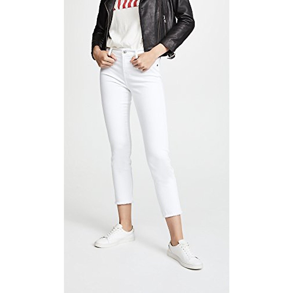 7 For All Mankind Womens Jeans Roxanne Ankle Pant, White, 30