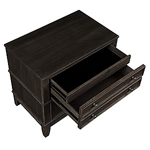 SOFTSEA Farmhouse 3 Drawers Nighstand, Solid Wood Bedside Storage ...