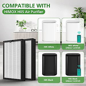 2 Pack H05 Replacement Filter, Compatible with HIMOX H05 Air Puri fier, H13 Grade True HEPA Filter (Not Fit HIMOX H04)