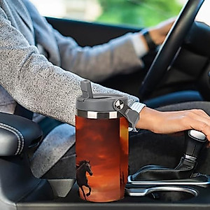 SYJTGDE Large Capacity Car Cup Horses Red Glowing Clouds Fashionable Upgrade Car Cup Advanced And Beautiful Travel Cup