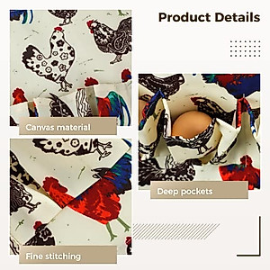 Homaisson Egg Apron, 15 Pockets Durable Canvas Egg Collecting Holding Apron Egg Gathering Apron for Chicken Duck Goose Eggs, Egg Carrier Canvas Apron for Housewife Farmhouse