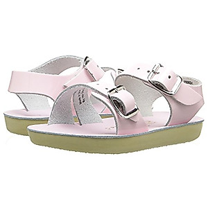 Salt Water Sandals by Hoy Shoe Kids' Sun-San Sea Wee Flat Sandal, shiny pink, 3 M US Infant