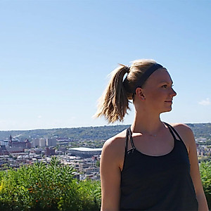 Sweaty Bands Womens Girls Headband - Non-Slip Velvet-Lined Exercise Hairband - Wicked Navy