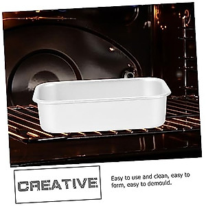 PACKOVE 2pcs Square Cake Mold Mini Oven Stainless Steel Roasting Pan Spring Stencils Long Loaf Pan Banana Bread Tins Loaf Baking Pan Durable Cake Mold Practical Mold Rectangular Burger Pan