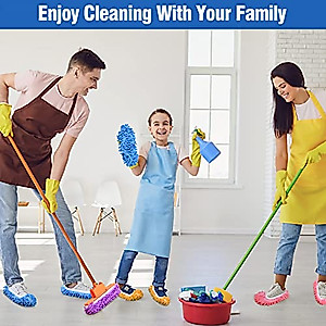 10Pcs Mop Slippers for Floor Cleaning Washable Shoes Cover Soft Microfiber Dust Mops Mop Socks Reusable for Women Men Kids Foot Dust Hair Cleaners Sweeping House Office Bathroom Kitchen