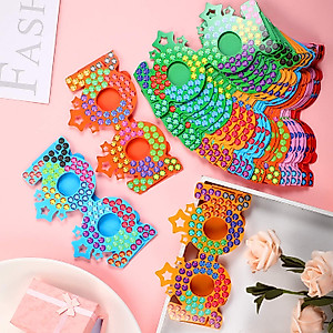 30 Pieces 100 Days Colorful Paper Glasses Crowns, 100th Day of School Glasses Rhinestones Star Paper Glitter Party Eye Glasses for 100 Days of School Celebration Party Favors, 6.4 x 4.9 x 3.3 Inch