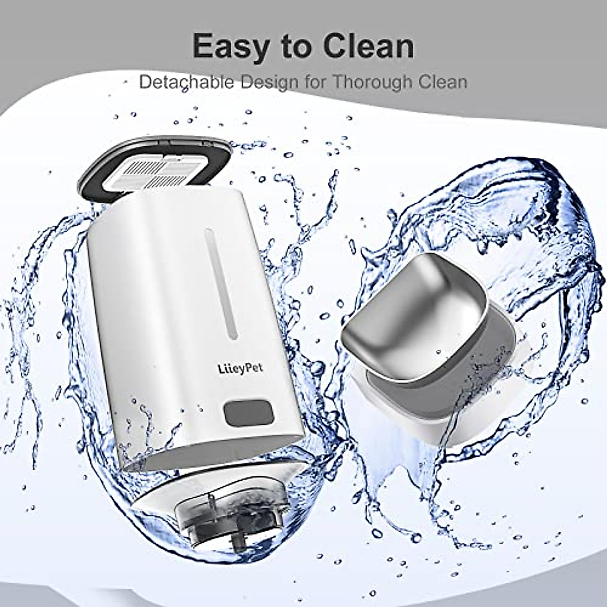 Automatic Cat Feeders - LIIEYPET Cat Food Dispenser for Dry Food, 4L Smart Pet Feeder with 2.4G App Control, Automatic Dog Feeder with Stainless Steel Bowl, 1-10 Meals Per Day