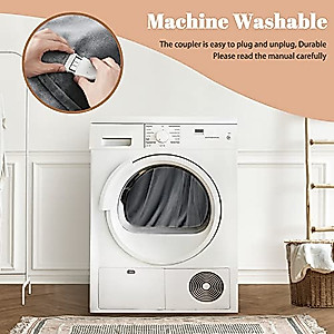 HomeMate Heated Blanket Electric Throw - 50"x60" Heating Blanket Throw 4 Hours Auto-Off 5 Heat Levels Heat Blanket Over-Heat Protection Flannel Sherpa Heater Blanket Electric ETL Certification