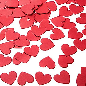 MOWO Hot Red Heart Paper Confetti Wedding Birthday Party Favors Love Theme Table Scatter Decorations, 1.2 inch, 200pc