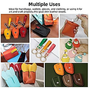 WUTA Goat Leather Skin Natural Vegetable Tanned Goatskin Whole Goat Skin Genuine Leather NO Holes & Cuts for Arts and Crafts (6 sq. ft, Purple)