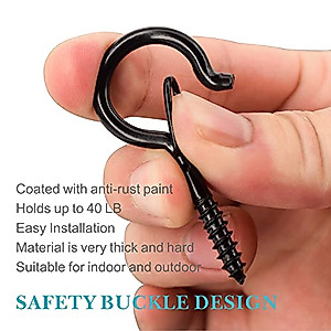 22 PCS Screw in Hooks Outdoor String Lights Safety Screw Hook Ceiling Hooks with Safety Buckle Wall Hangers & Led Lights Hangers for Party and Festival Decorations ging