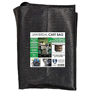 Club Clean Universal Cart Bag - Buggie Bag - Cargo Bag for 2 Seater and 4 Seater Golf Carts - Golf Cart Storage Bag - Golf Car Bag - EZGo, Club Car, Yamaha, Easy Attach Golf Cart Grocery Shopping Bag Black