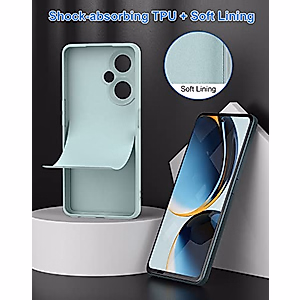 Foluu Silicone Case for OnePlus Nord N30 5G, Liquid Gel Rubber Case with Soft Microfiber Lining Cushion Slim Hard Shell Shockproof Protective Cover for OnePlus Nord N30 5G 2023 (Light Cyan)
