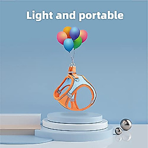 Richcatty 2.0 Step in Air Dog Harness with 59“ Pet Leash for Dogs&Cats-Super Breathable Stable and Lightweight No Feeling Design More Comfortable (Blend Orange, S(Pet Weight 8.8-12.1Lb))