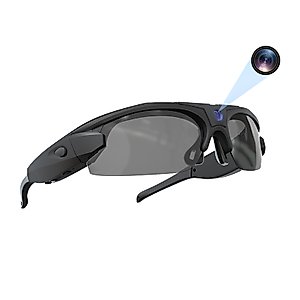 RERBO Camera Sunglasses, WiFi Video Glasses HD 1080P with Polarized UV 400 Lens for Cycling, Camping, Driving,Traveling(Include 32GB Card)