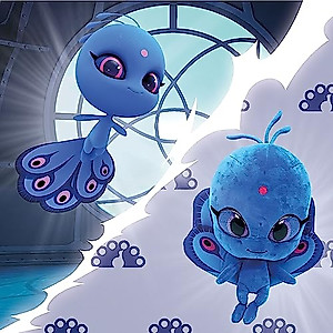 Miraculous Ladybug - Kwami Mon Ami Duusu, 9-inch Peacock Plush Toys for Kids, Super Soft Stuffed Toy with Resin Eyes, High Glitter and Gloss, and Detailed Stitching Finishes (Wyncor)