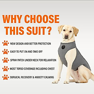 NeoAlly Upgraded Dog Surgical Recovery Suit Cone Alternative Onesie Post Surgery Wear Protects Abdominal Wounds and Skin Anti Licking, Aids Hot Spots, and Provides Anti Anxiety Relief - L