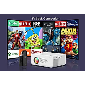 5G WiFi Bluetooth Projector,350Ansi Native 1080P Support 4K Projector,Outdoor Movie Projector Compatible with HDMI,VGA,USB,AV,Laptop and Smartphone