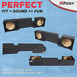 Bbox Dual Sealed 10 Inch Subwoofer Enclosure - Accu-Tuned Sealed Subwoofer Boxes & Enclosures - Subwoofer Box Improves Audio Quality, Sound & Bass - Fits 2004 - 2008 Ford F150 Super Crew / Super Cab