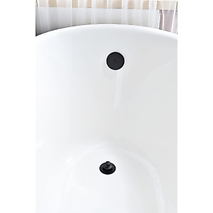 Anpean Brass Bathtub Drain Kit, Lift and Turn Tub Drain Kit with Single Hole Overflow Faceplate, Matte Black