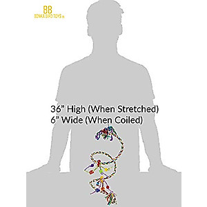 Bonka Bird Toys 1959 Small Charm Rope Boing Coil Swing Bird Toy Parrot cage pet Stand Perch Cockatiel Parakeet Play chew Aviary Bungee Accessories Colored Playground