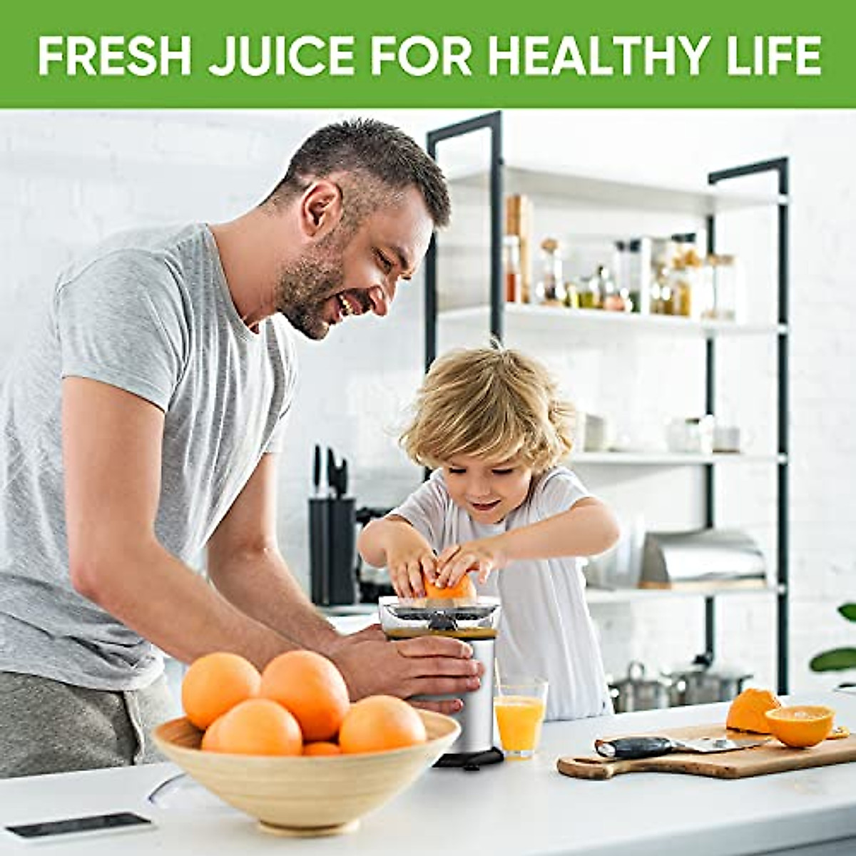 ASLATT Citrus Juicer Electric, Stainless Steel Orange Juicer Squeezer Juice Maker for Lime Grapefruit Lemon，Orange Juicer Machine, Detachable Design, Easy Clean