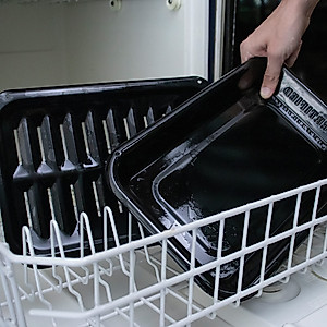 Certified Appliance Accessories Heavy-Duty Porcelain 8.5-In. x 12.75-In. Broiler Pan & Grill Set Black (50008)